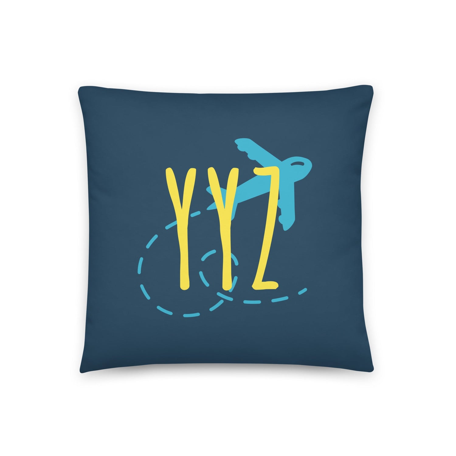 YKZ Toronto Throw Pillow • Jet Age Baggage Tag Design • YHM Designs